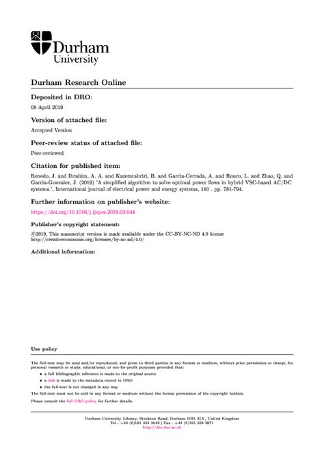 Pdf A Simplified Algorithm To Solve Optimal Power Flows In Hybrid Vsc Based Acdc Systems