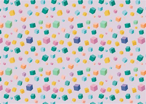 Seamless Pattern With Colorful Cubes Vector Illustration Background 3d Cube Pattern Cubic