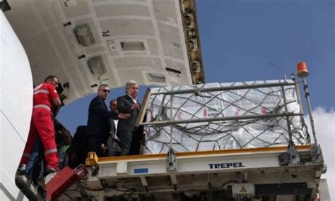 Egypts El Arish Airport Receives Aid From Turkey Bahrain For Gaza