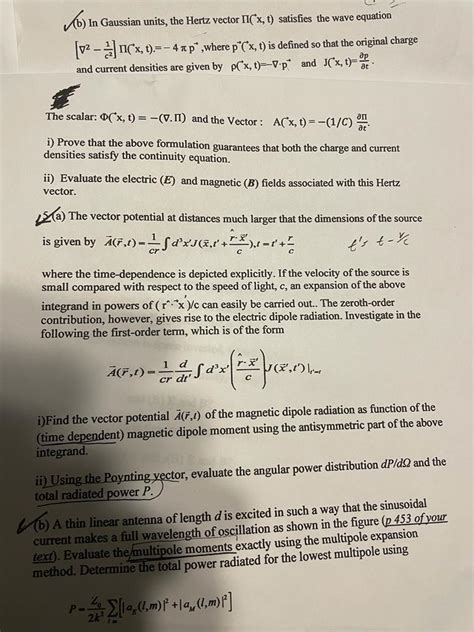 B In Gaussian Units The Hertz Vector Π X T