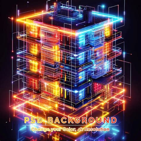Premium Psd Abstract Dark Background Bright Box Shine Square Light