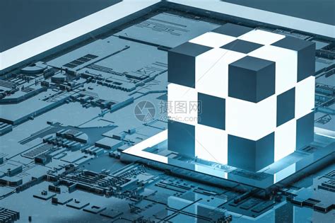 三维渲染电路板与芯片图片素材 正版创意图片502462326 摄图网