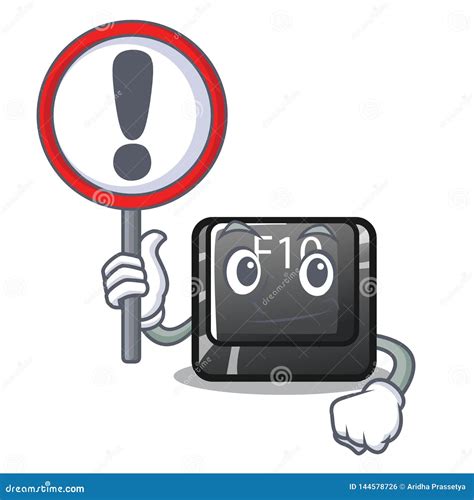 With Sign Button F10 In The Mascot Shape Stock Vector Illustration Of Activate Caution 144578726
