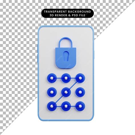 Premium Psd 3d Illustration Of Security Concept Smartphone With Padlock Security Pattern