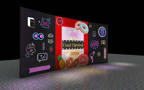 美食节网红打卡墙设计3d效果图3d设计师ng男 站酷zcool