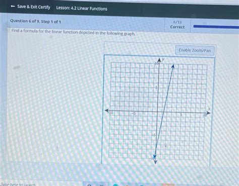 Solved Save Exit Certify Lesson 4 2 Linear Functions Chegg