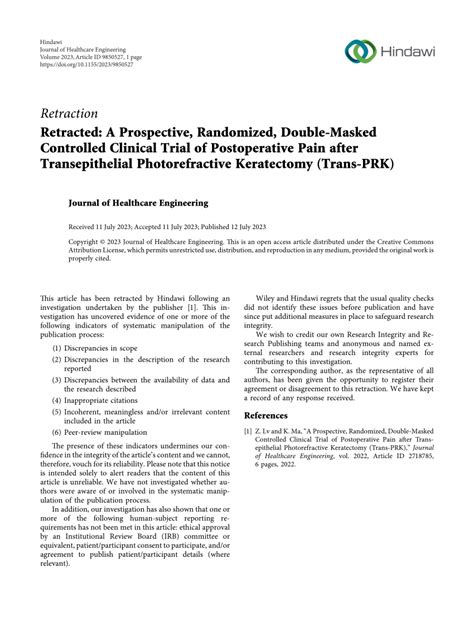 Pdf Retracted A Prospective Randomized Double Masked Controlled
