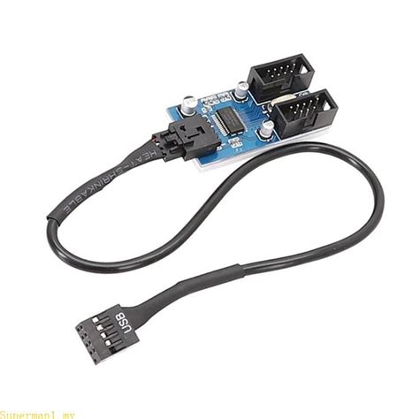 Best 9pin Usb Header Splitter Female 1 To 2 Female Extension Cable Card For Motherboards Usb2 0