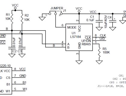 DIGITAL POTENTIOMETER USING OPTICAL ENCODER SCHEMATIC Electronics Lab