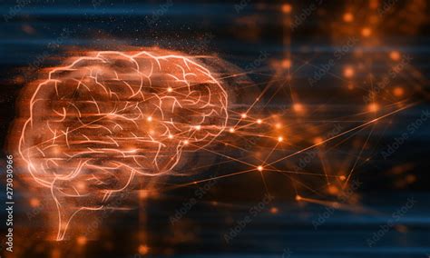 futuristic ai brain abstract digital technology internet network