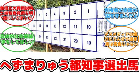 【反応集】つばさの党逮捕されても立候補！へずまりゅうは100％当選する未来しかない…都民1400万人が悲鳴をあげる東京大炎上都知事選