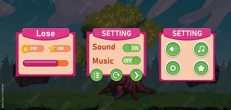 List Of Mobile Games Game Ui Kit User Interface Ui Ux Stock
