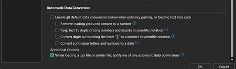 How To Get Excel To Use Automatic Data Conversion Settings Microsoft