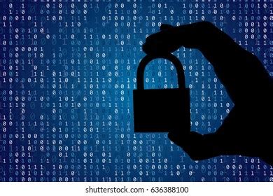 Silhouette Hand Holding Padlock Binary Code Stock Illustration Shutterstock