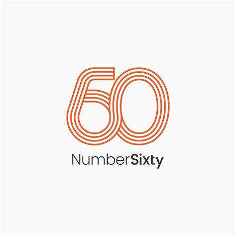 60 Numéro Soixante Lignes Infinies En Boucle Logo Design Illustration