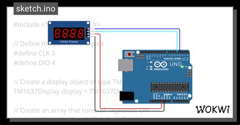 4 Digit Seven Segment Disp Wokwi Esp32 Stm32 Arduino Simulator