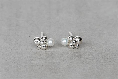 Bubble Ohrstecker Mit Perle Silber Sina Meier SCHMUCK