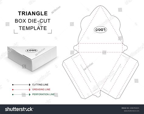 Triangle Box Die Cut Template Stock Vector Royalty Free 2286791815 Shutterstock