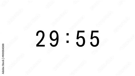 Thirty Minute Timer 30 Minutes To 0 Second Countdown Timer On White