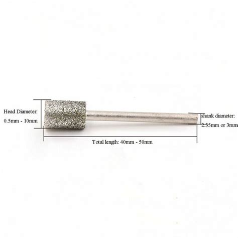 다이아몬드 버 그라인딩 조각 비트 드레멜 로타리용 2353mm 생크 05mm 10mm 연마 도구