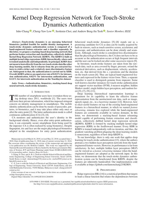 PDF Kernel Deep Regression Network For Touch Stroke Dynamics
