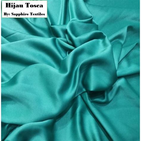 1 2 Meter Kain Satin Silk Doff Premium Maxmara Lux Jenis Bahan Hijau