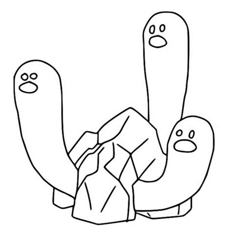 Wugtrio Coloring Pages Coloringlib