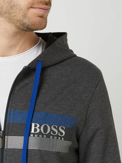 BOSS Sweatjacke mit Kapuze Modell 'Authentic' (dunkelgrau) online kaufen