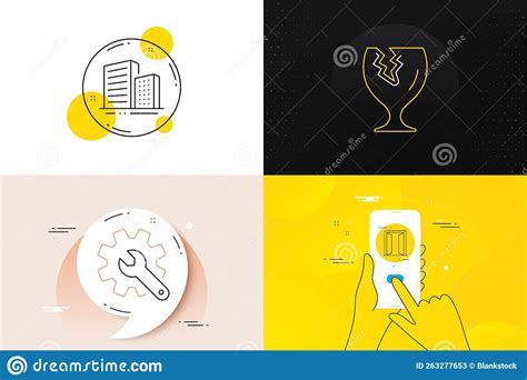 Minimal Set Of Open Door Customisation And Fragile Package Line Icons For Web Development