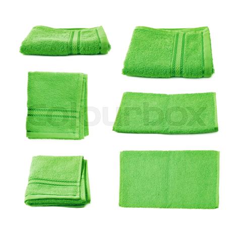 Single Terry Cloth Towel Isolated Stock Image Colourbox