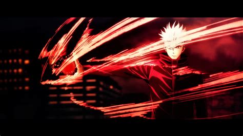 Wallpaper Jujutsu Kaisen Satoru Gojo Seragam Rambut Putih Merah