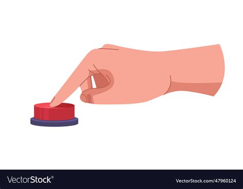 Hand Pushing And Pressing Button Royalty Free Vector Image