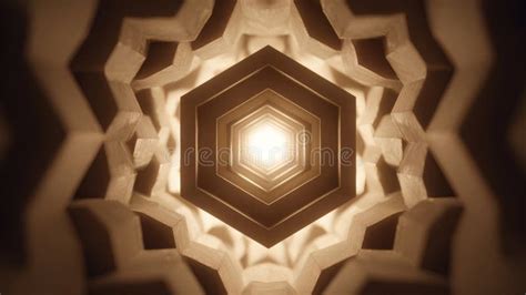 Abstract Beige Geometric Shapes With Light Source Tunneling Effect Stock Image Image Of
