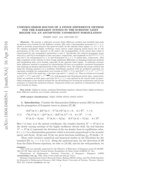 Pdf Uniform Error Bounds Of A Finite Difference Method For The