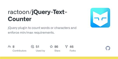 Github Ractoonjquery Text Counter Jquery Plugin To Count Words Or Characters And Enforce Min