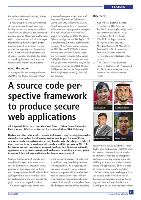 pdf a source code perspective framework to produce secure web