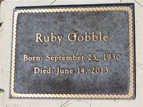 Ruby Gobble Find A Grave Memorial