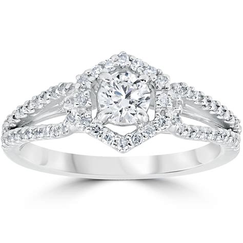 Imperial 1ct Tdw Diamond 14k Rose Gold Halo Engagement Ring H I I2