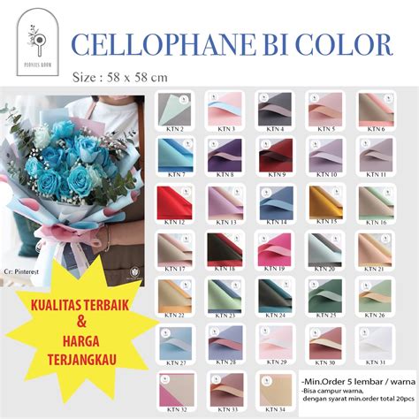 Jual KERTAS BUNGA FLOWER WRAPPING PAPER KERTAS CELLOPHANE BI COLOR