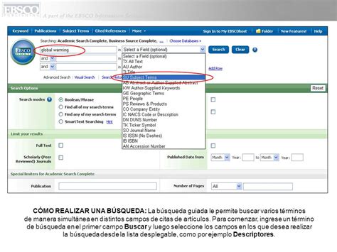 Support.ebsco.com Búsqueda avanzada guiada de EBSCOhost Tutorial. - ppt descargar