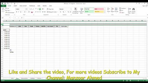 Ms Excel For Beginners Lecture One How To Use Sum Formula How Add Or Plus Youtube