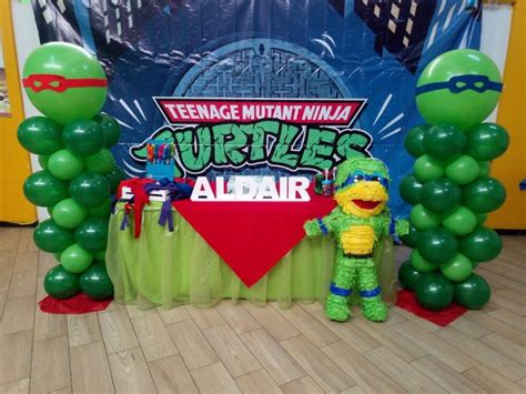 Decoracion Con Globos Tortugas Ninja Globos Torre De Globos