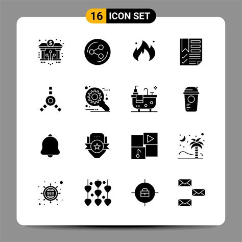 16 Black Icon Pack Glyph Symbols Signs For Responsive Designs On White Background 16 Icons Set
