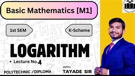 Basic Mathematics M1 Polytechnic 1st Year Lecture 4 K Scheme Msbte Polytechnic Diploma