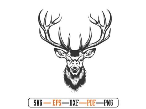 Cute Stag Head Svg Vector Silhouette Graphic By Craftpioneer · Creative