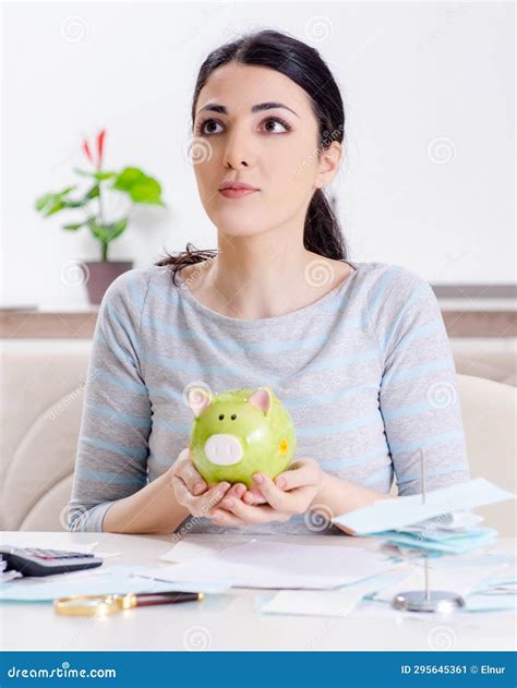 Young Woman In Budget Planning Concept Stock Image Image Of Banking Bankruptcy 295645361