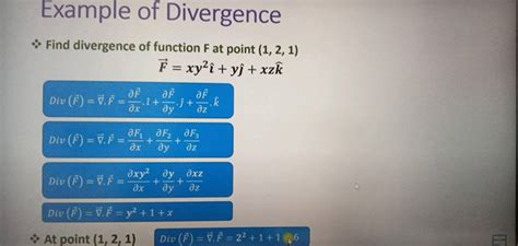 Example Of Divergence Find Divergence Of Function F At Point 121 Fxy