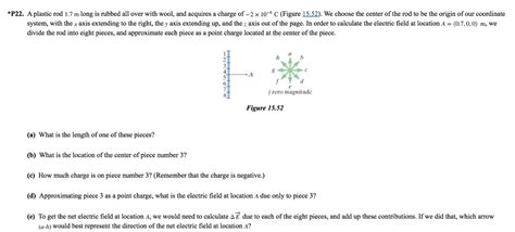 Solved P22 A Plastic Rod 1 7 M Long Is Rubbed All Over Chegg