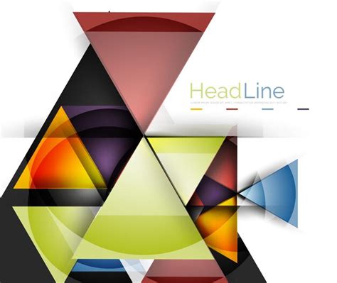 흰색 바탕에 다채로운 삼각형 프리미엄 벡터