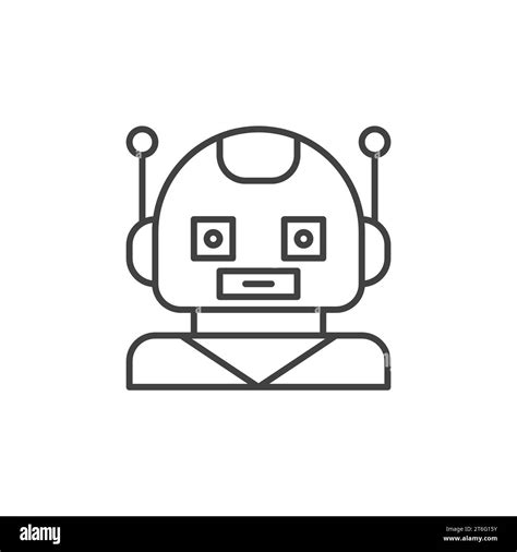 Funny Chatbot Robot Vector Concept Linear Icon Or Symbol Stock Vector